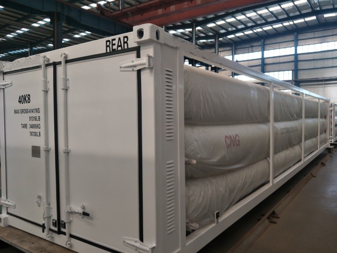 12 tubes CNG tube skid container with ISO11120 standard cylinder 250bar